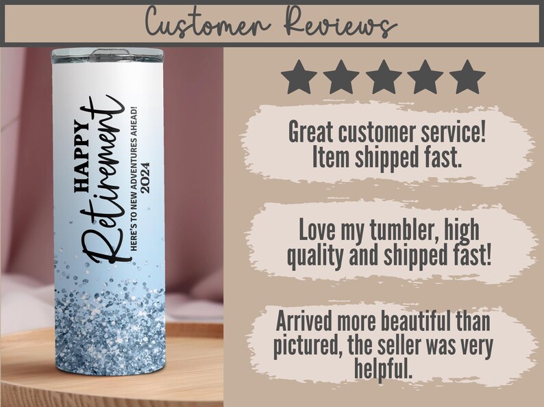 Personalized Retirement Tumbler With Faux Glitter, Custom Farewell Gift ...