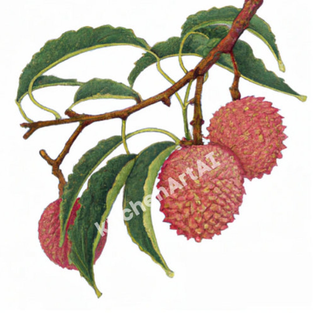Lychee Botanical Illustration for Kitchen - Etsy
