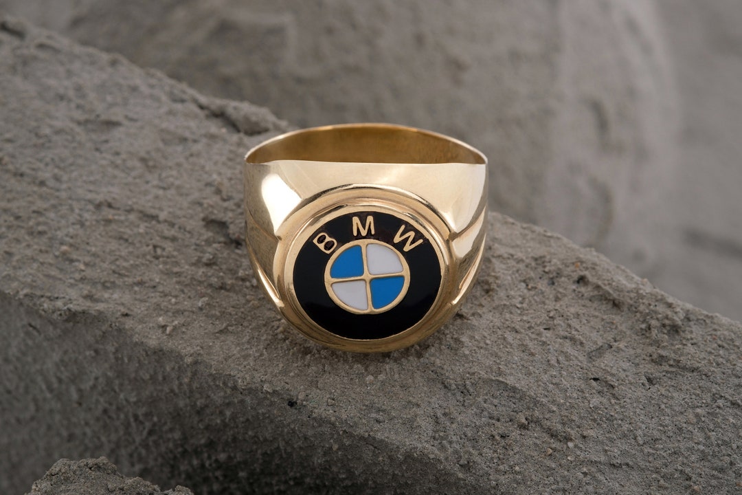 14K Solid Gold BMW Mens Ring, Black Onyx Gold Ring - Etsy Ireland