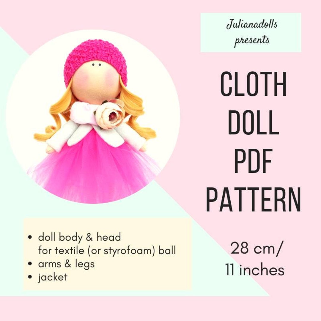 Cloth Doll Sewing Pattern PDF Pattern Diy Decor Tilda Doll Diy Birthday ...