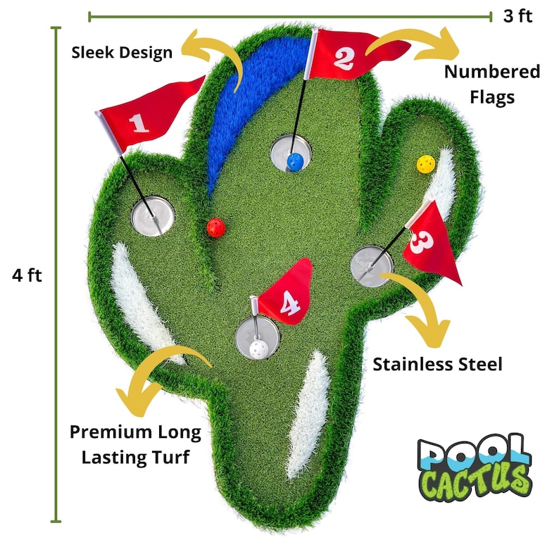 Floating Golf Green: Backyard Chipping Game & Pool Practice - 60 Balls ...