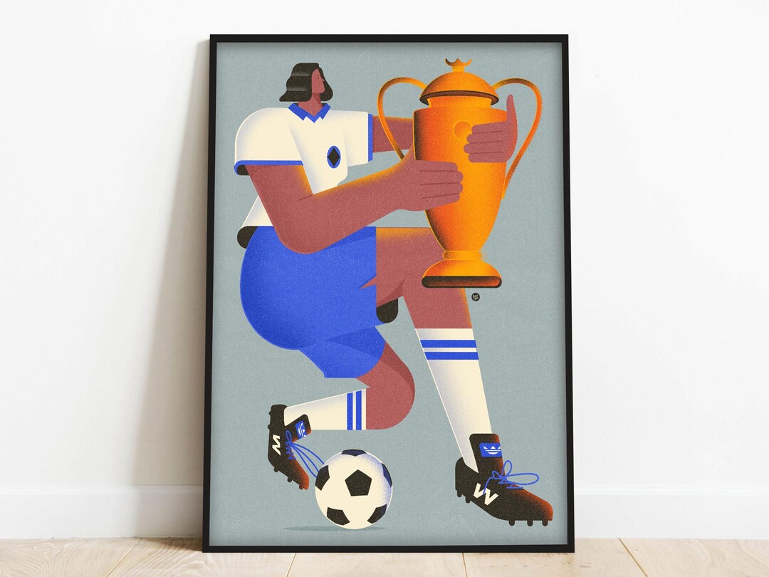Retro Football Poster: Sports Fan Art Print, Signed Copy - Etsy