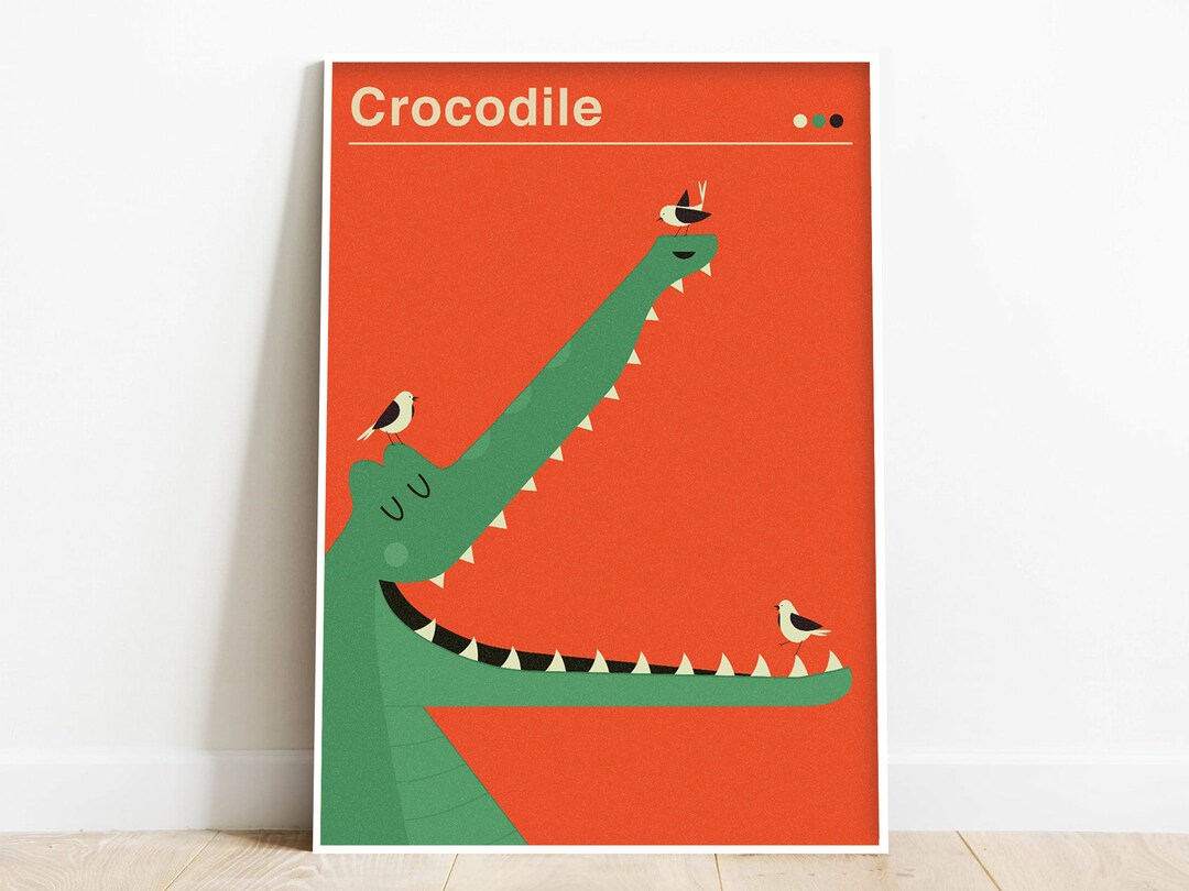 Crocodile Poster - Etsy