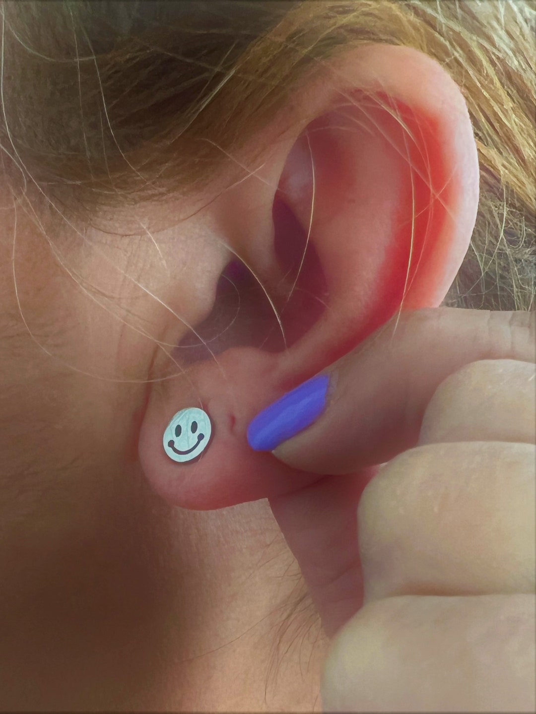 Silver Happy Face Earring smiley Face Stud Earrings - Etsy