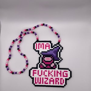 Cyclops Fan Art Kandi Perler Necklace | Trippy Perler With Pony Beads ...