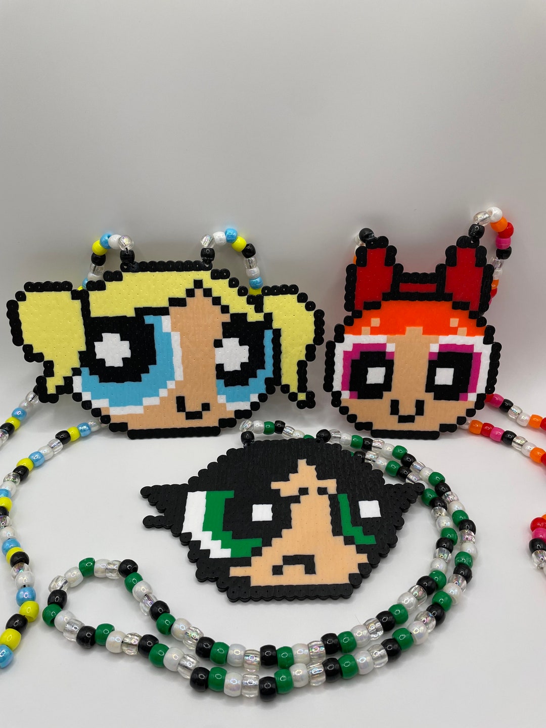 Powerpuff Girls Perlers | Kandi Perler Necklaces | Buttercup Perler ...