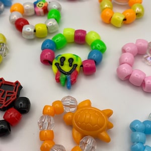 Kandi Ring Sets, Pony Bead Rings/kandi Rings - Etsy
