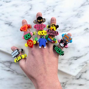 Kandi Rings | Rave Trinkets | Pony Bead Rings | Custom Beads | Custom ...