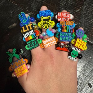 Kandi Rings | Rave Trinkets | Pony Bead Rings | Custom Beads | Custom ...