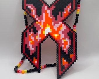 Excision Flame Fire Perler With Detachable Kandi Necklace - Etsy