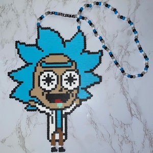 Tony Rick Perler Necklace Rick and Morty Perler Trippy Perler for EDM ...