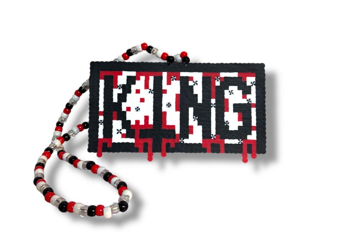 King Perler Necklace | Bloody Perler Necklace | Perler for Raves - Etsy