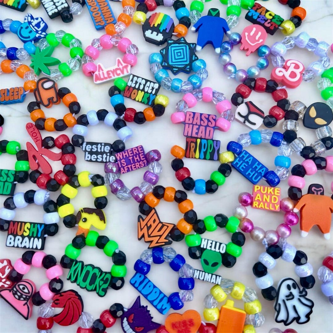 Kandi Rings | Rave Trinkets | Pony Bead Rings | Custom Beads | Custom ...