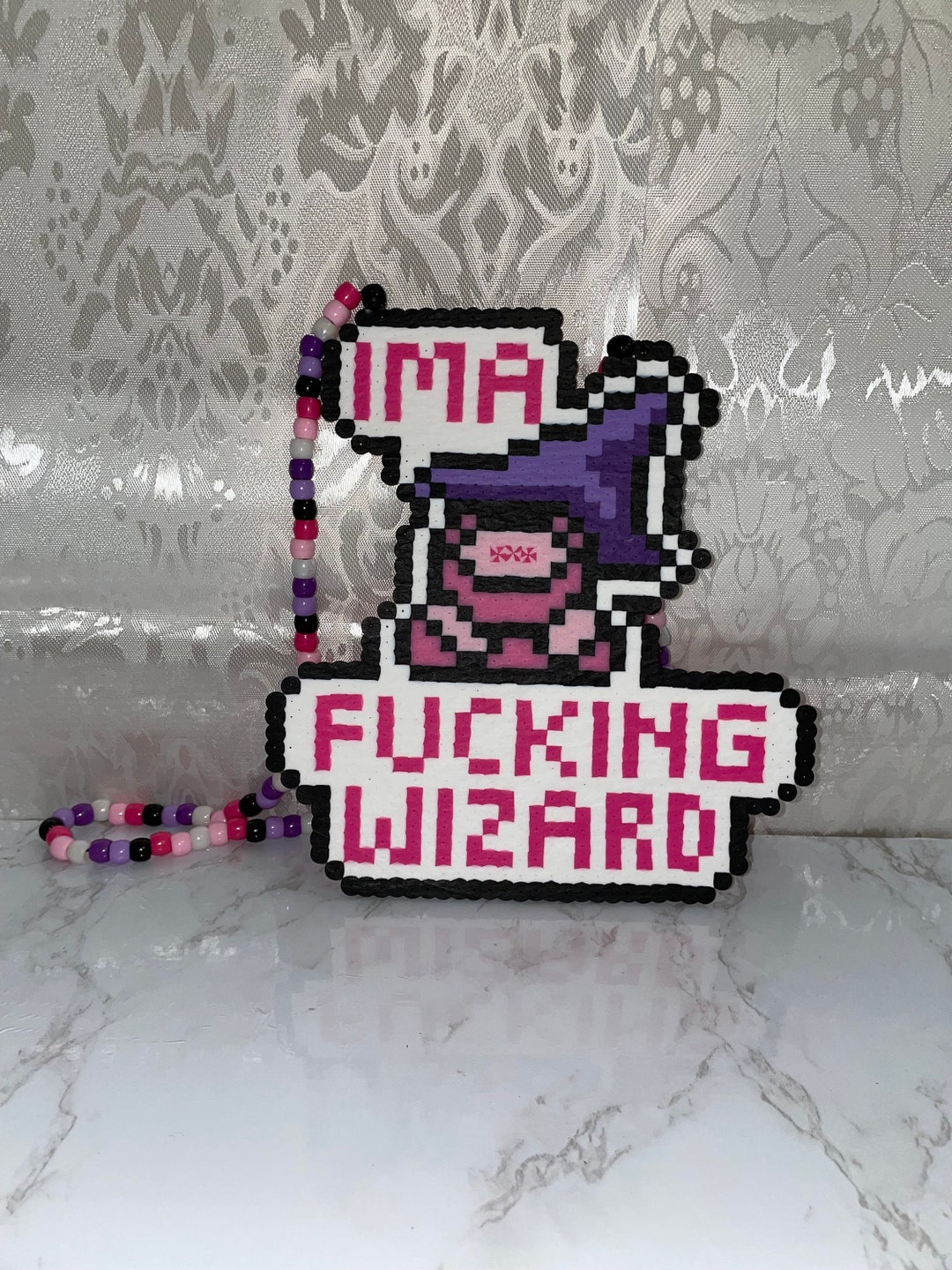 Subtronics Kandi Perler Necklace Trippy Perler With Pony - Etsy