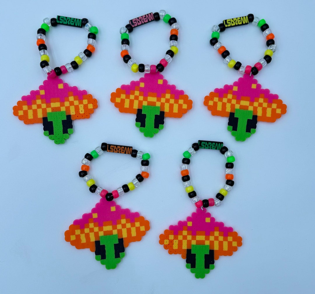 Alien Kandi Bracelet | Trippy Rave Perler Bead - Etsy Canada