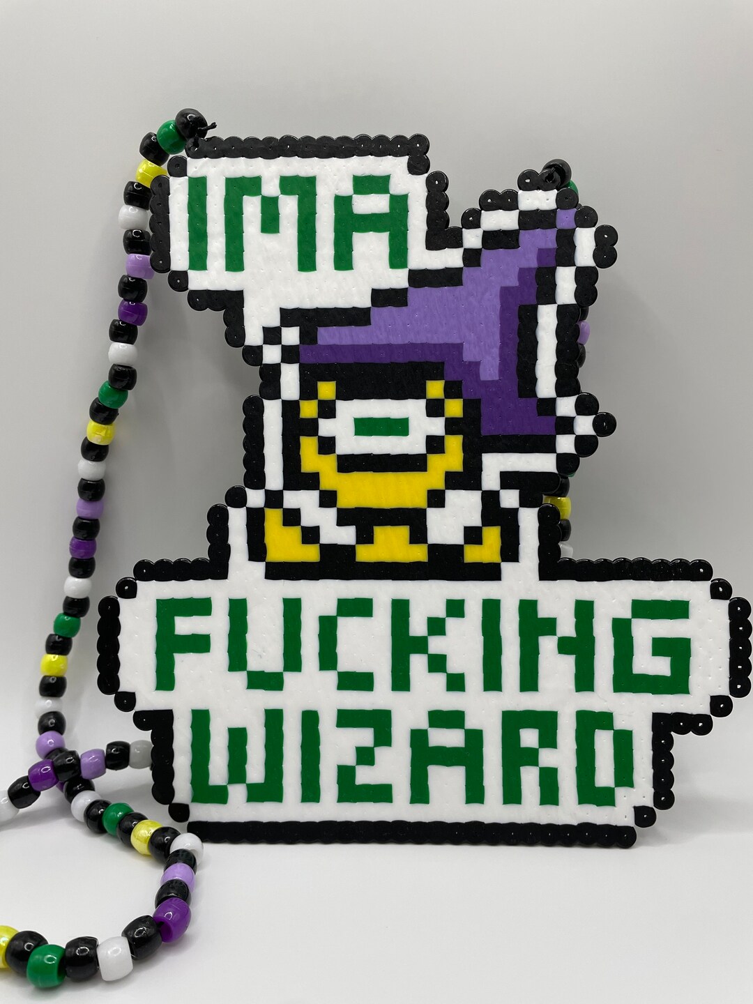 Subtronics Kandi Perler Necklace Trippy Perler With Pony Beads and ...