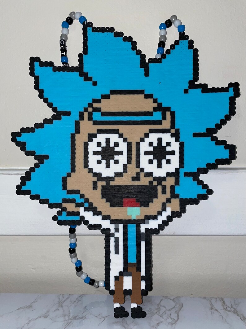 Tony Rick Perler Necklace Rick and Morty Perler Trippy Perler for EDM ...