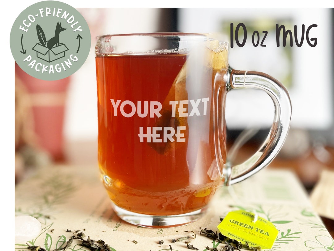 Custom Etched Glass Mug, Customizable Engraved Glass Coffee Mug ...