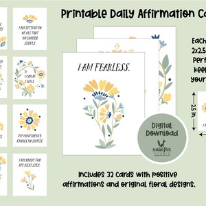 Printable Daily Affirmation Cards, Downloadable Positive Affirmation ...