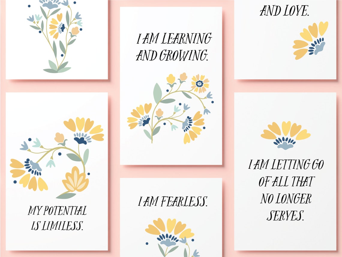 Printable Daily Affirmation Cards Downloadable Positive - Etsy