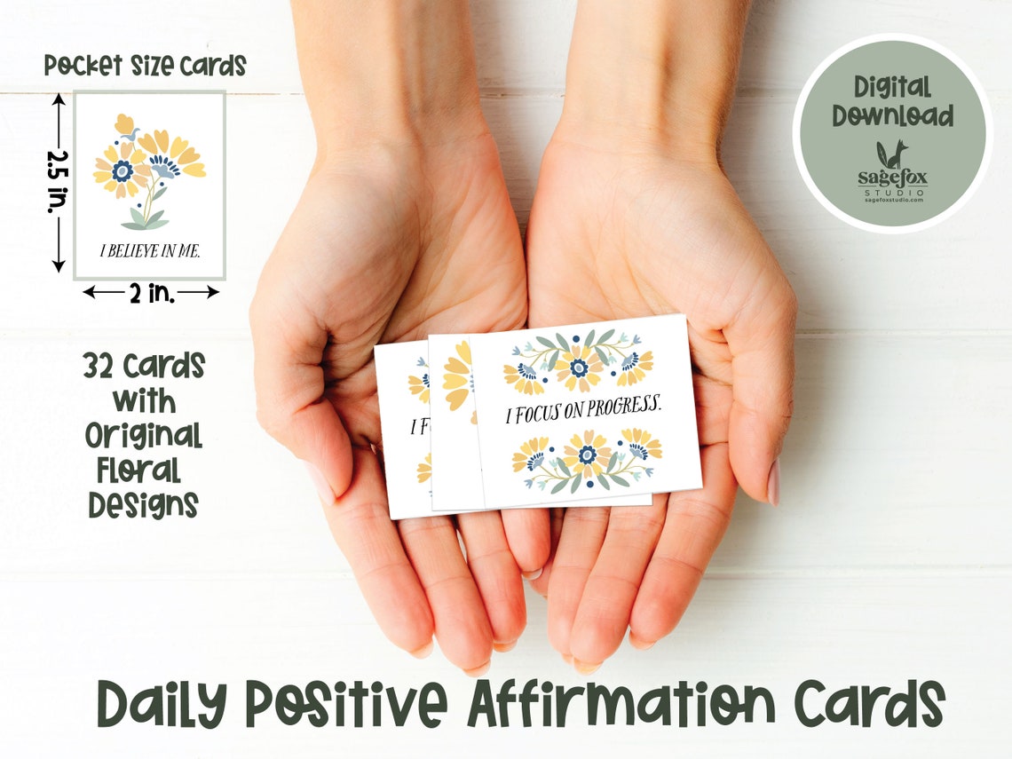 Printable Daily Affirmation Cards Downloadable Positive - Etsy