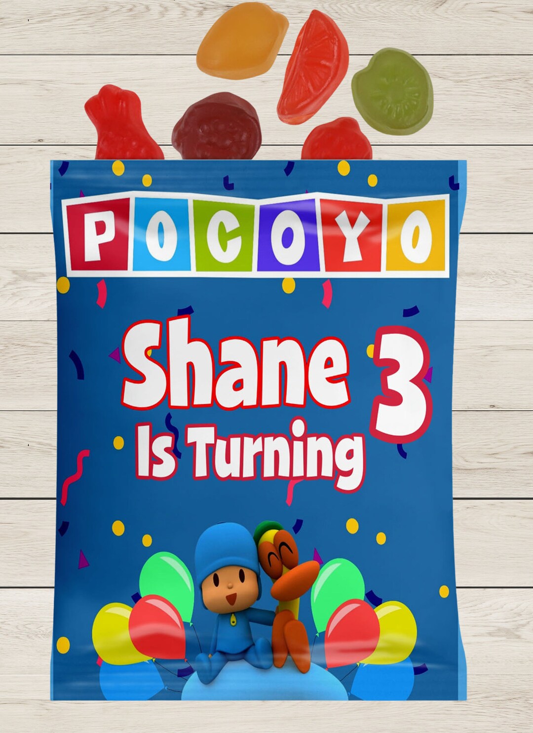 Pocoyo Fruit Snack Label Pocoyo Welsh Fruit Snacks Wrapper - Etsy