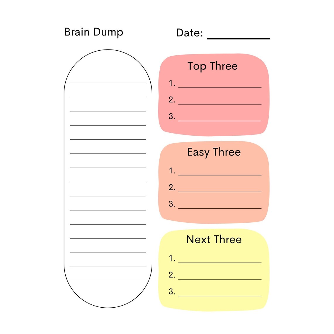 Brain Dump Printable Printable Daily Brain Dump Planner - Etsy