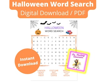 Halloween Word Search - Etsy