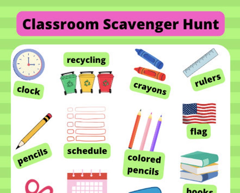 Classroom Scavenger Hunt Printable, Classroom Search Activity, PDF ...