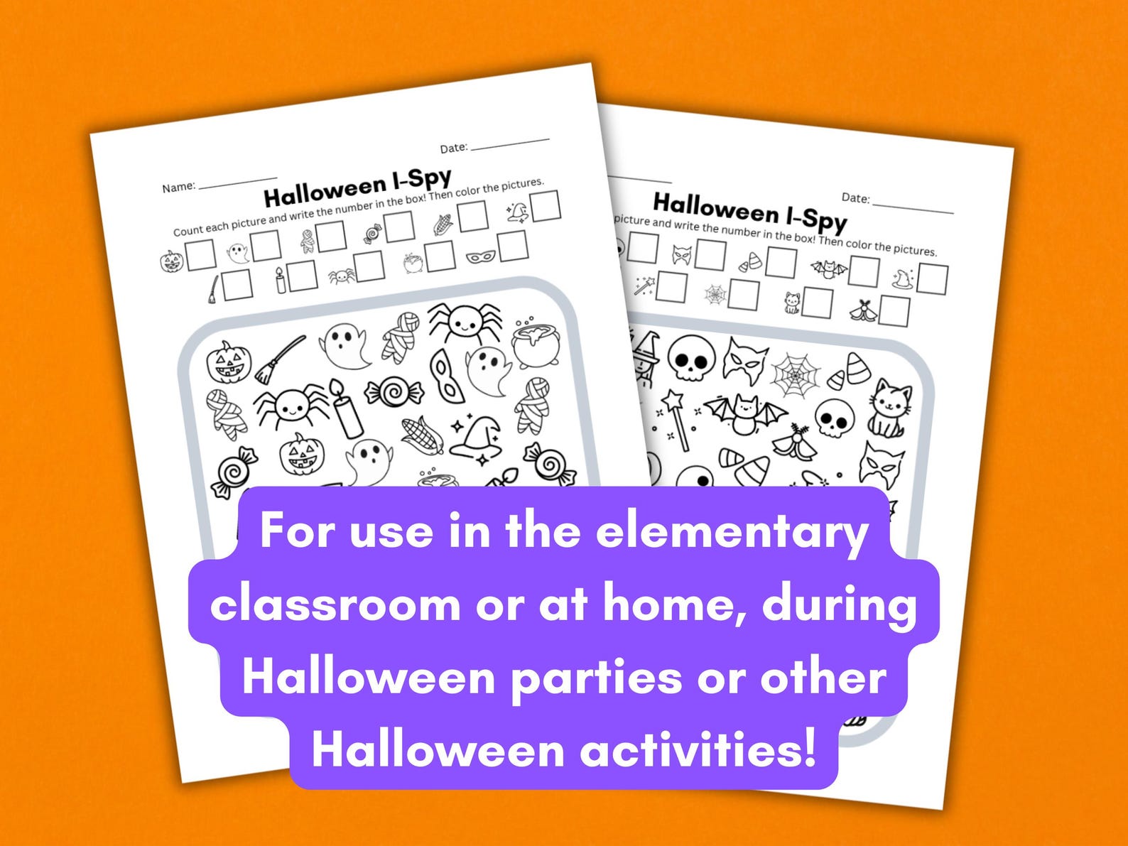 Halloween Coloring Pages for Kids, Halloween Count and Color, Halloween ...