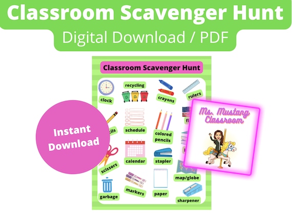 Classroom Scavenger Hunt Printable Classroom Search Activity - Etsy