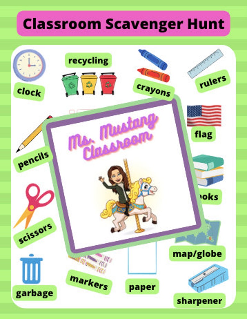 Classroom Scavenger Hunt Printable, Classroom Search Activity, PDF ...