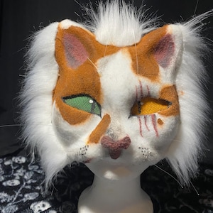 Fluffy Orange and White Cat Mask - Etsy
