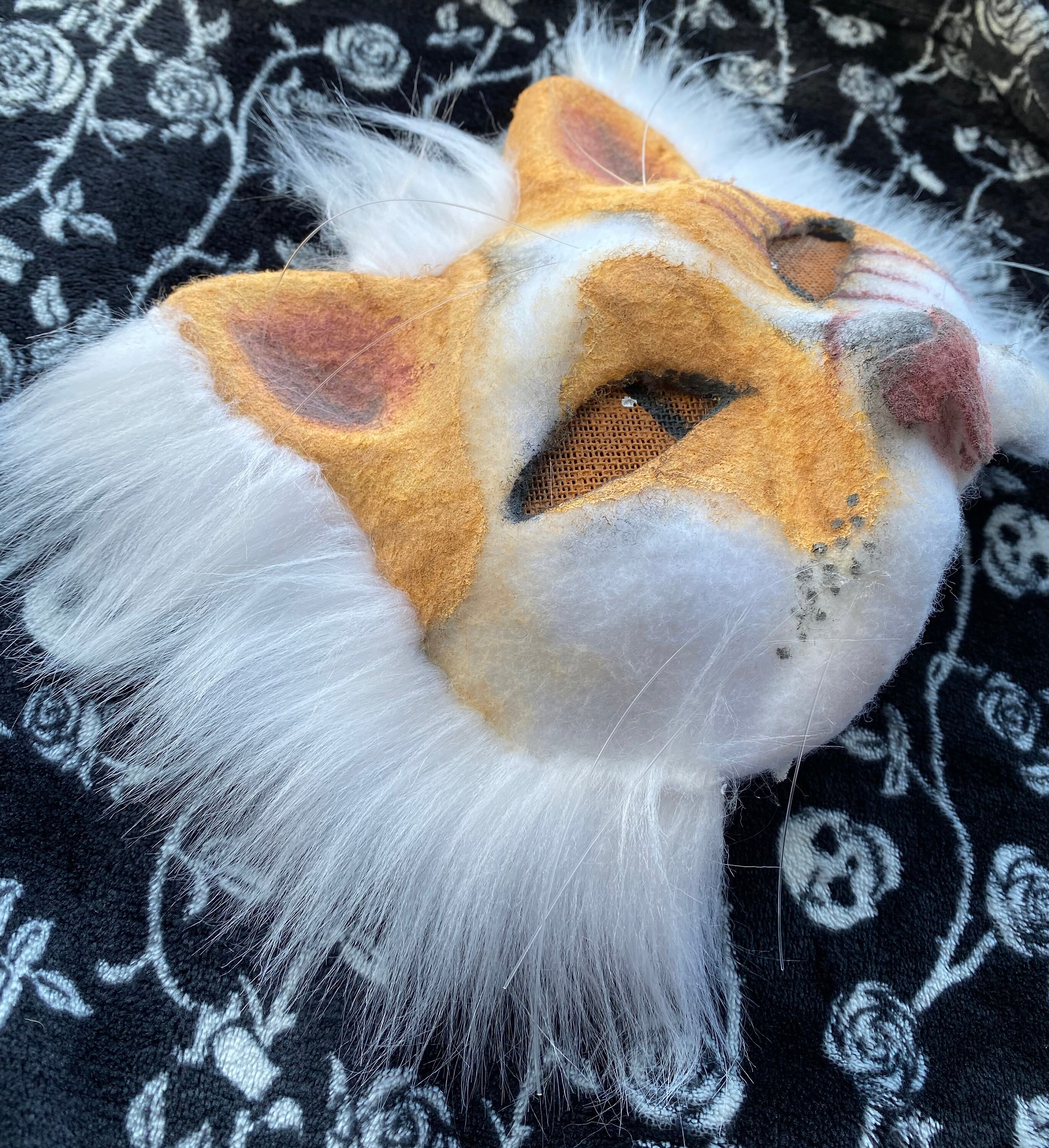 Fluffy Yellow and White Cat Mask - Etsy