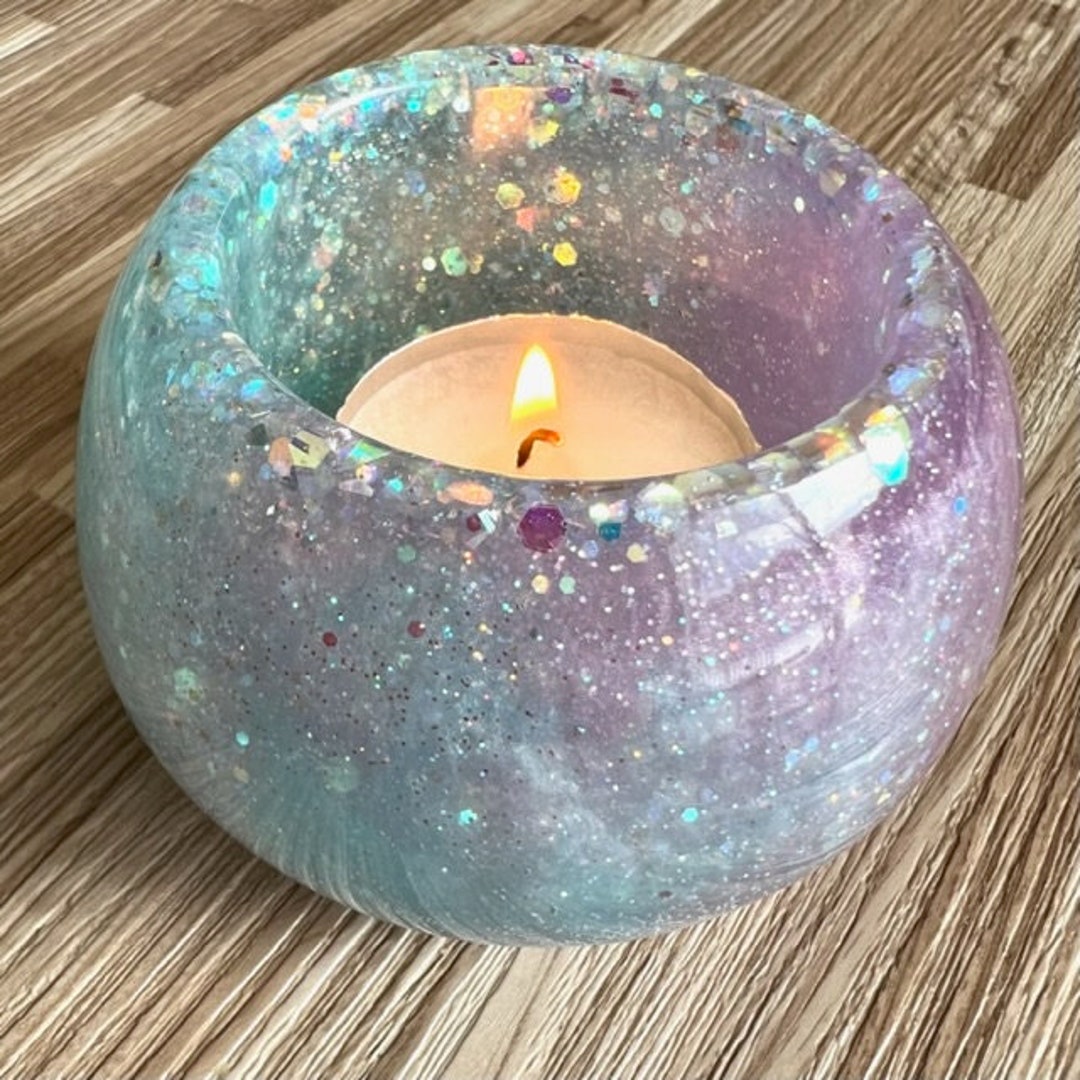 Galaxy Color Resin Candle Holder - Etsy