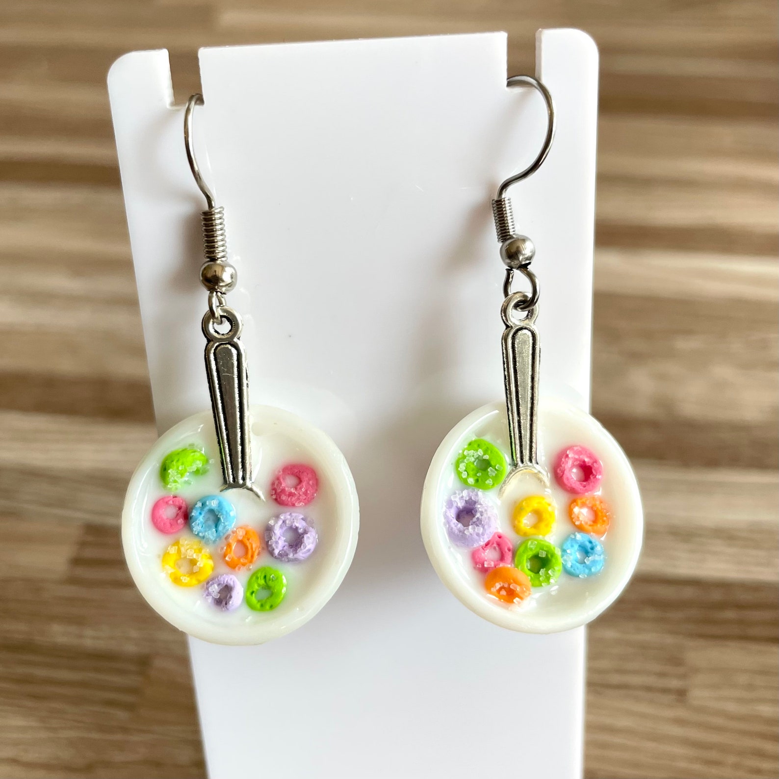 Mini Polymer Clay Cereal Froot Loops Bowl Charm Earrings or Necklace - Etsy