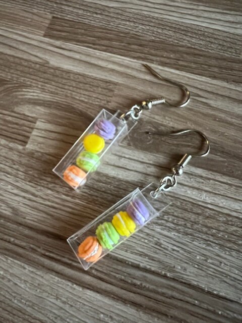 Mini Polymer Clay Macaroons Pack Charm Earrings - Etsy