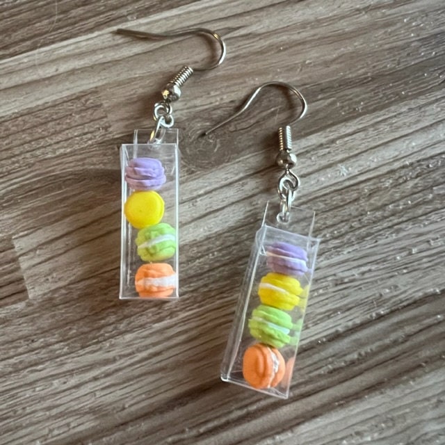 Mini Polymer Clay Macaroons Pack Charm Earrings - Etsy