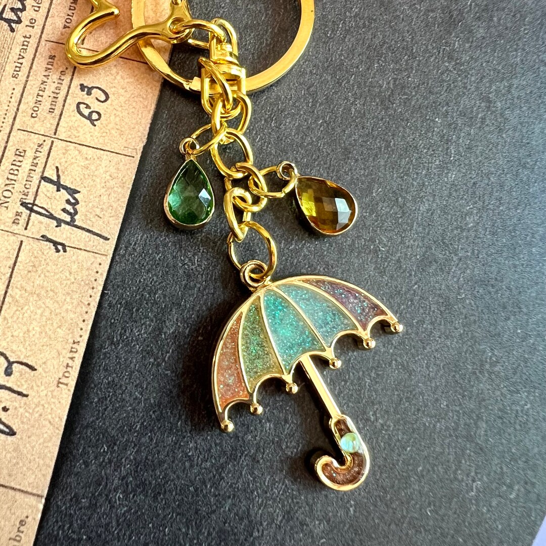Rainbow Umbrella Resin Keychain/bag Charm - Etsy