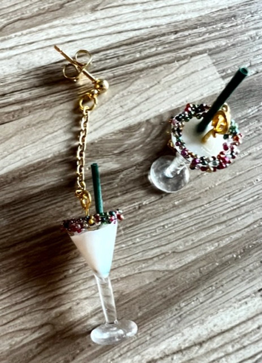 Resin Miniature Coconut Cocktail Drink Earrings - Etsy