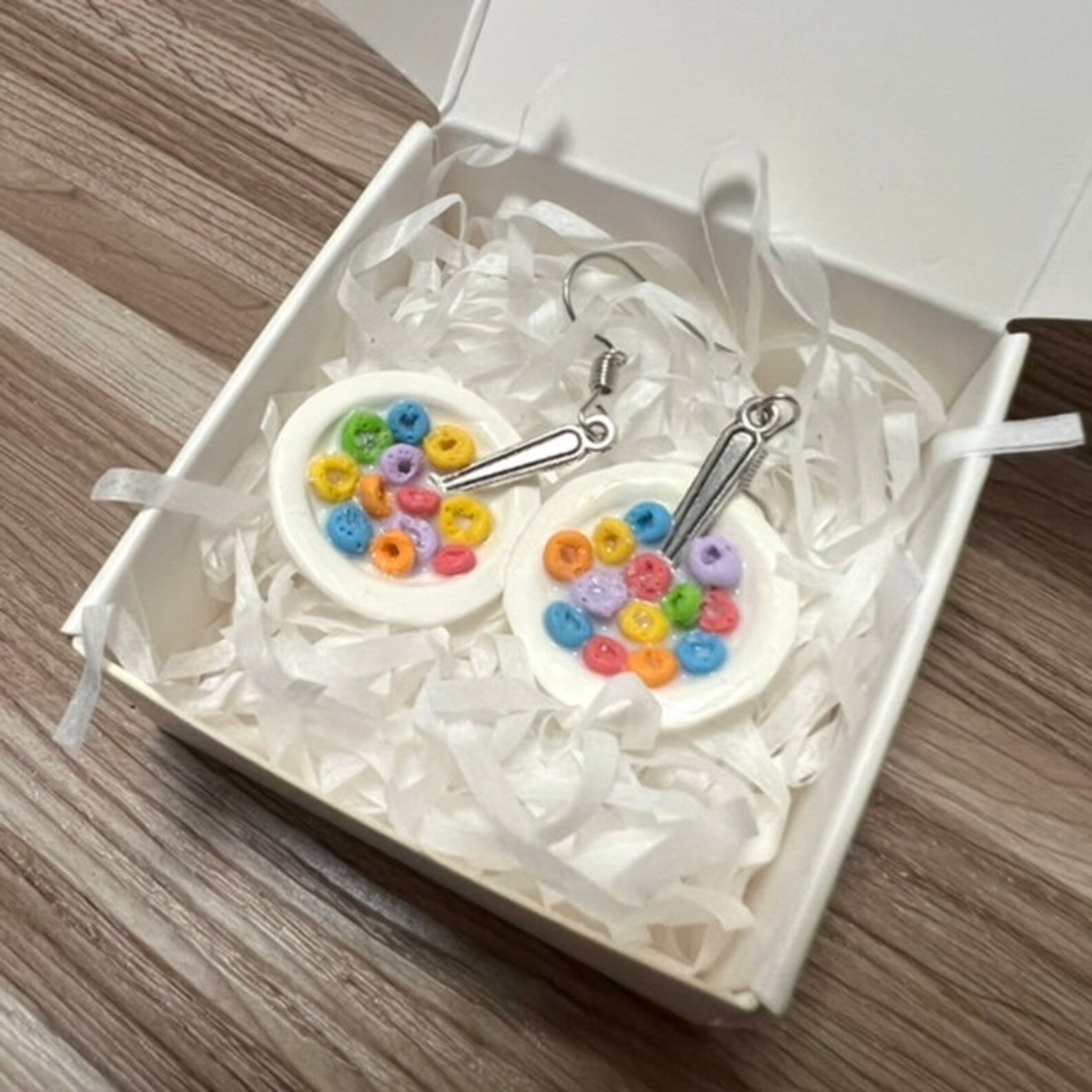 Mini Polymer Clay Cereal Froot Loops Bowl Charm Earrings or - Etsy