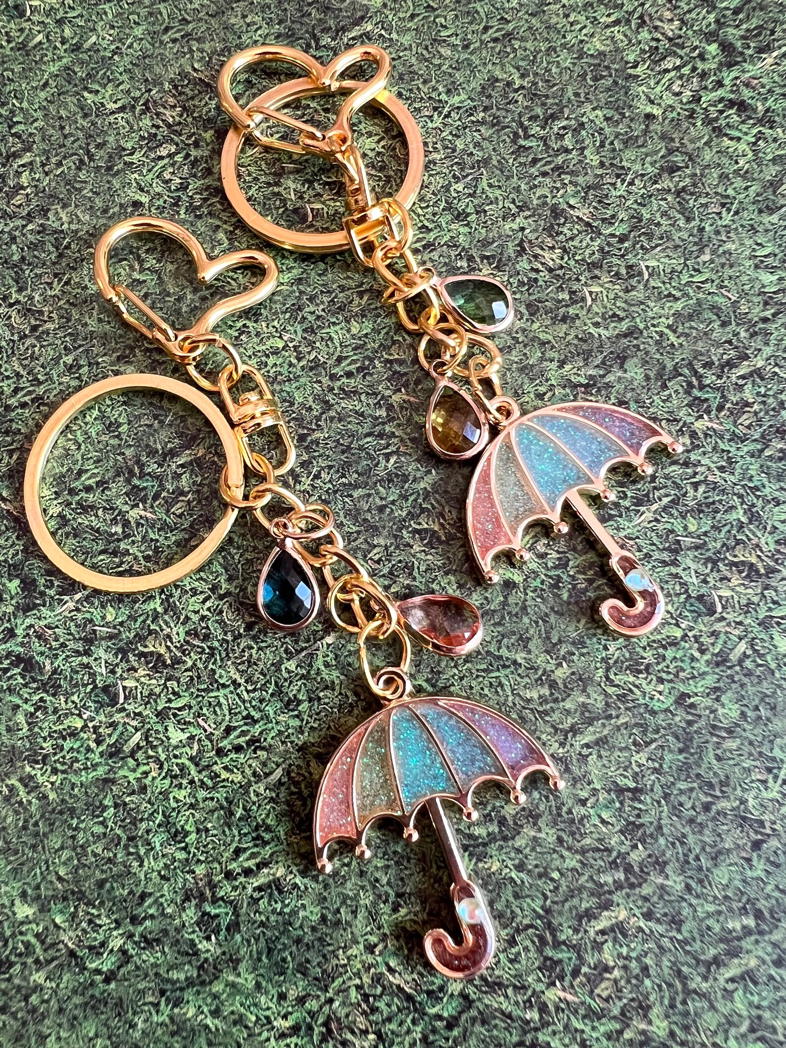 Rainbow Umbrella Resin Keychain/bag Charm - Etsy