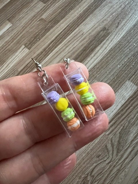 Mini Polymer Clay Macaroons Pack Charm Earrings - Etsy