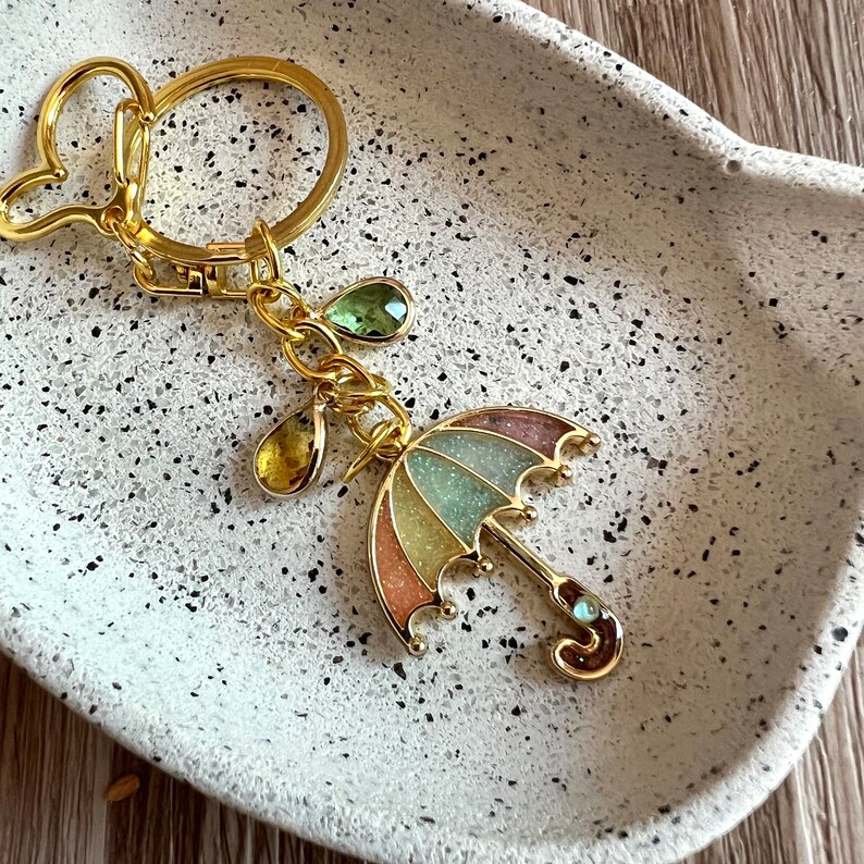 Rainbow Umbrella Resin Keychain/bag Charm - Etsy