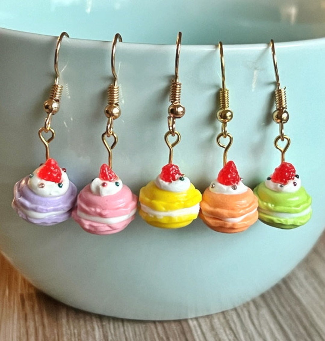 Mini Polymer Clay Macaroon Earrings - Etsy
