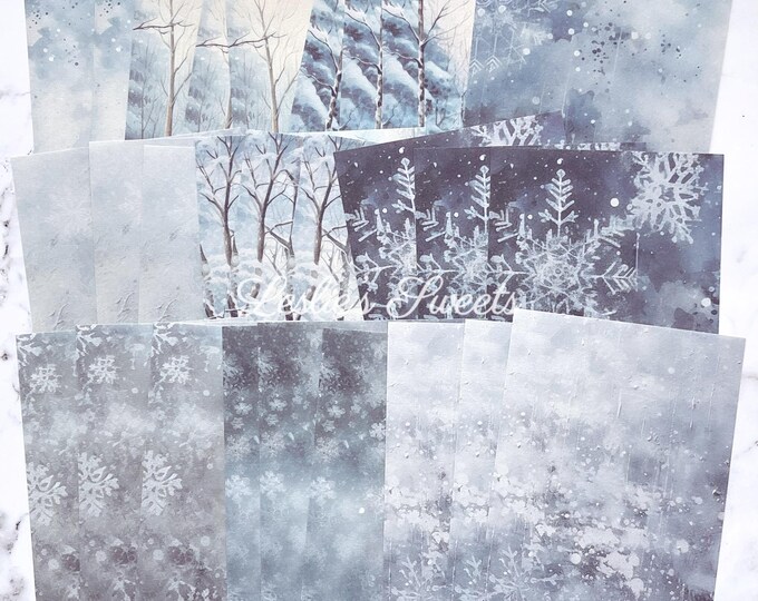 Paper Set - Winter Snow Scene Decoration Paper - 30 Sheets - 10 ...