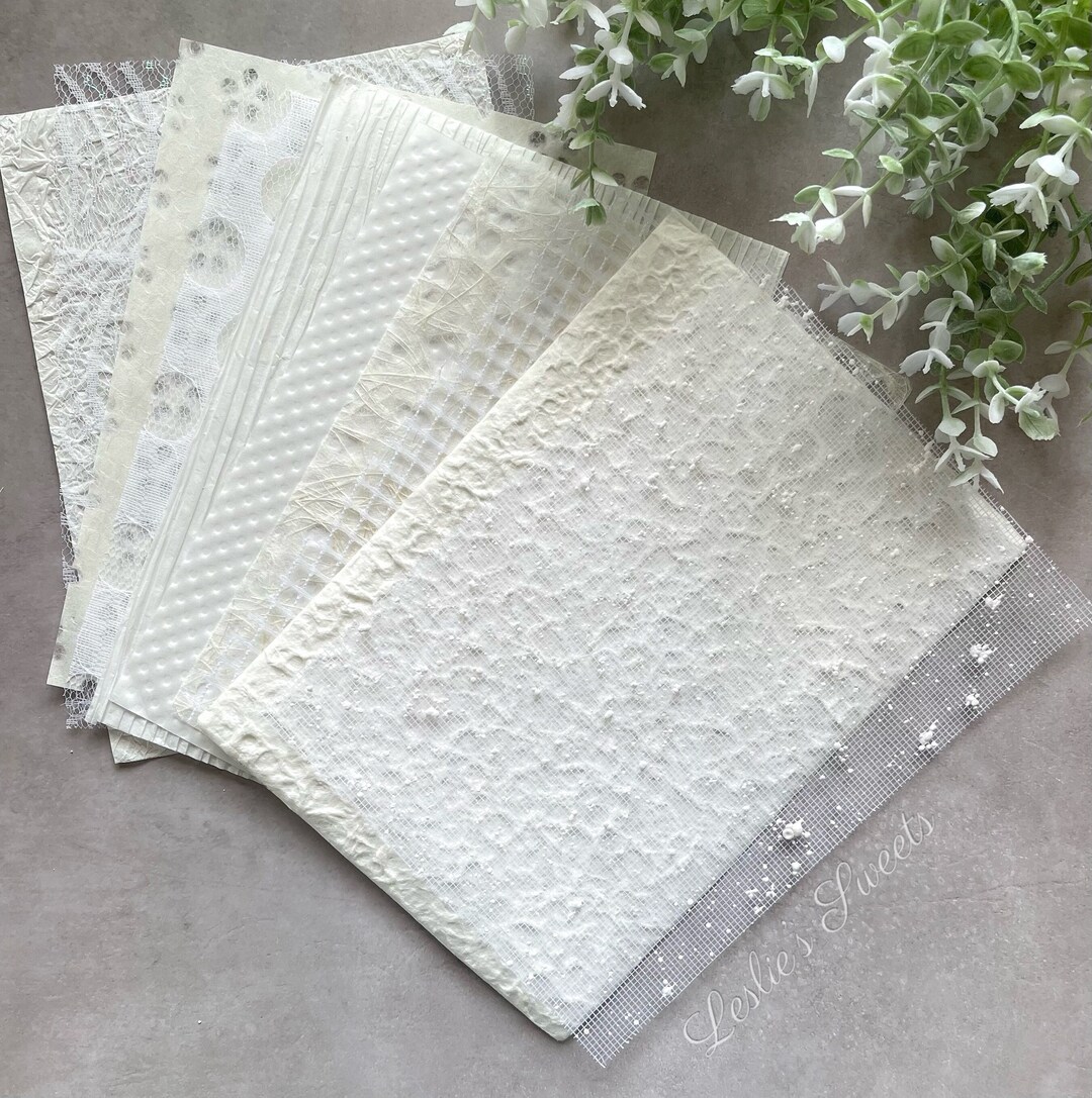 Mesh Paper, Special Texture Paper, Lace, Fiber - White - 10 Sheets A5 ...