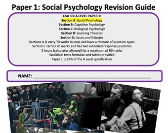 Psychology Revision Guide - Etsy