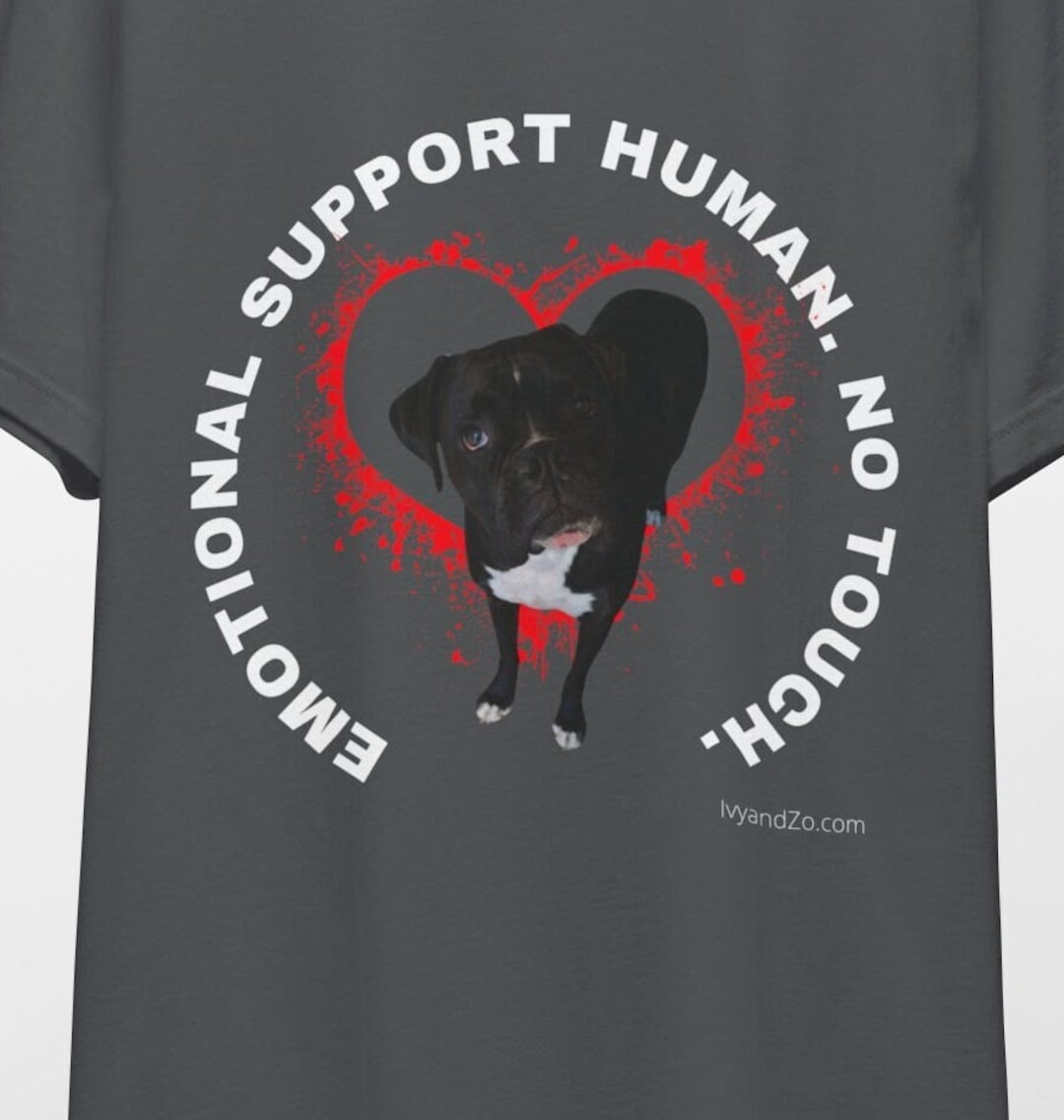 Emotional Support Human Brindle Boxer - Unisex Jersey Short Sleeve Tee ...
