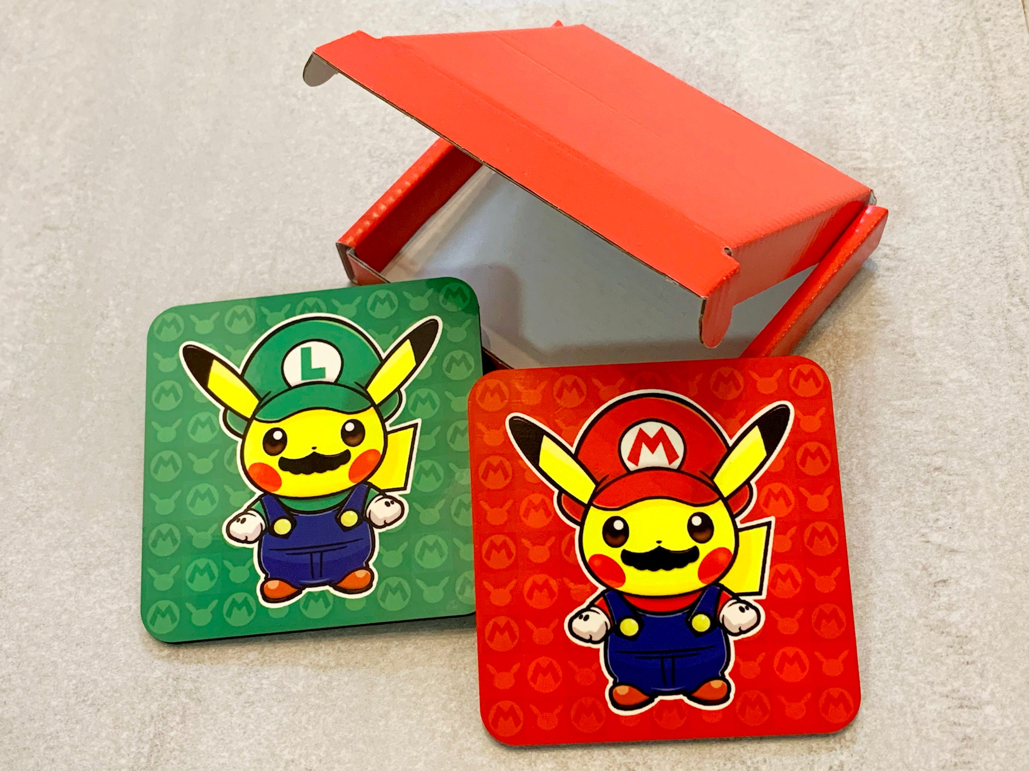 Pikachu Mario Luigi Coasters / Gift / Display Pieces - Etsy